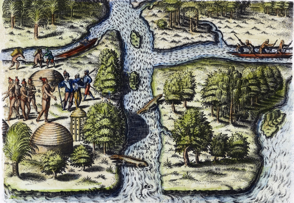 French: South Carolina. /Nvolunteers Left By Jean Ribault In 1562 At ...