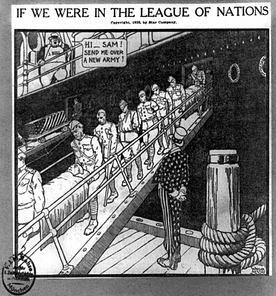Cartoon: League Of Nations. /N'If We Were In The League Of Nations ...