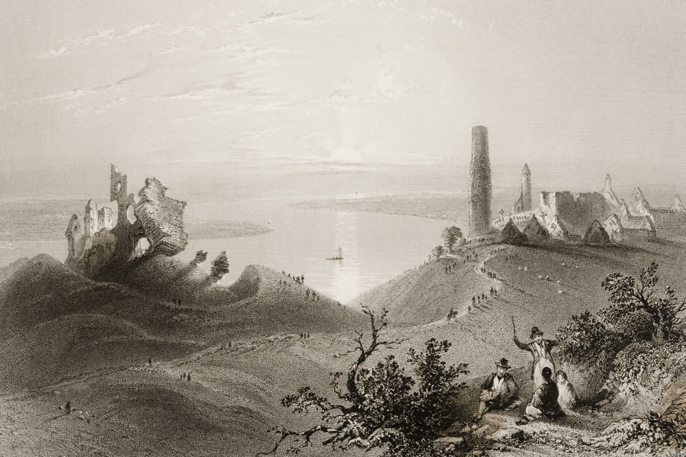 Seven Churches Of Clonmacnoise,Ireland. Drawn By W.H.Bartlett, Engraved ...