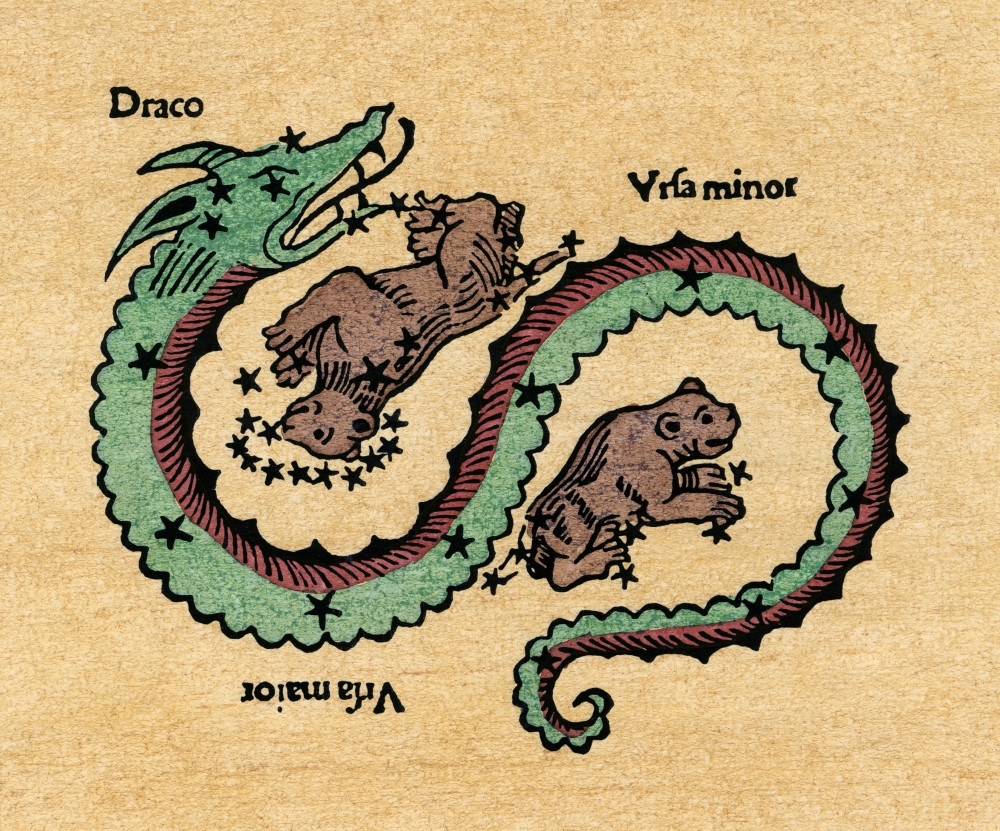 Draco, 1482. /Nfiguration Of The Constellations Draco, Ursa Major (Big ...