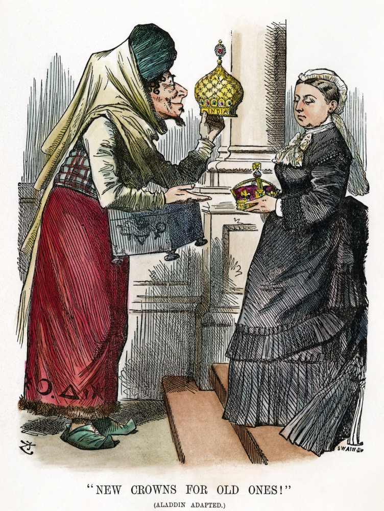 Queen Victoria Cartoon. /N'New Crowns For Old Ones!' Cartoon, 1876, By ...