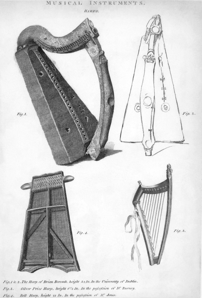 Harps. /Nirish Harp, 15Th Century, National Symbol Of Ireland; (Top ...