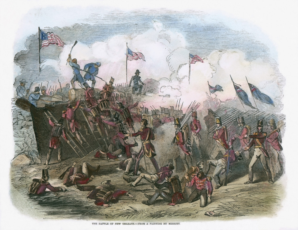 Battle Of New Orleans, 1815. /Nbritish Forces Thwarted In Their Advance On American Positions At ...