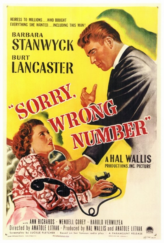 Sorry, Wrong Number Movie Poster Print (27 x 40) - Item # MOVCF0180 ...