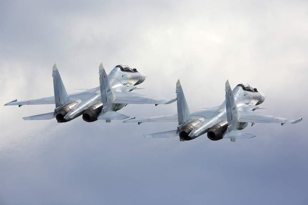Su-30SM jet fighters of the Russian Air Force. Poster Print by Artem ...