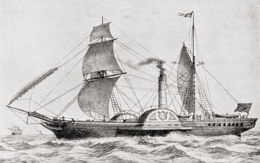 The Paddle Steamer Ss Sirius Leaving Cork Harbour On April 4 1838 With ...