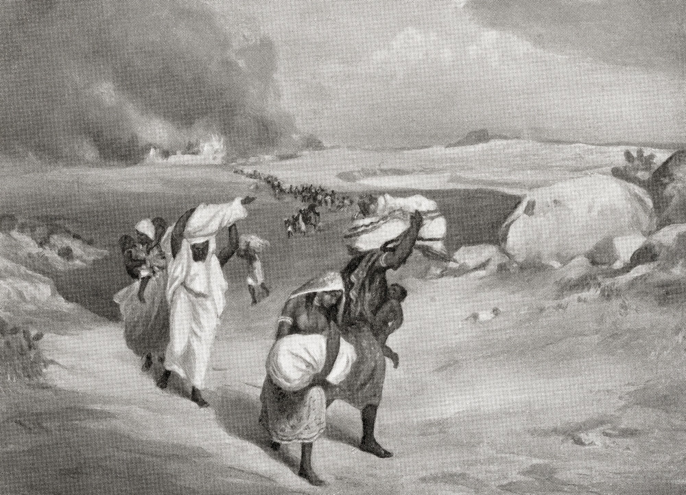 People fleeing Delhi India after invasion sack Timur 1398 Timur 1336 ...