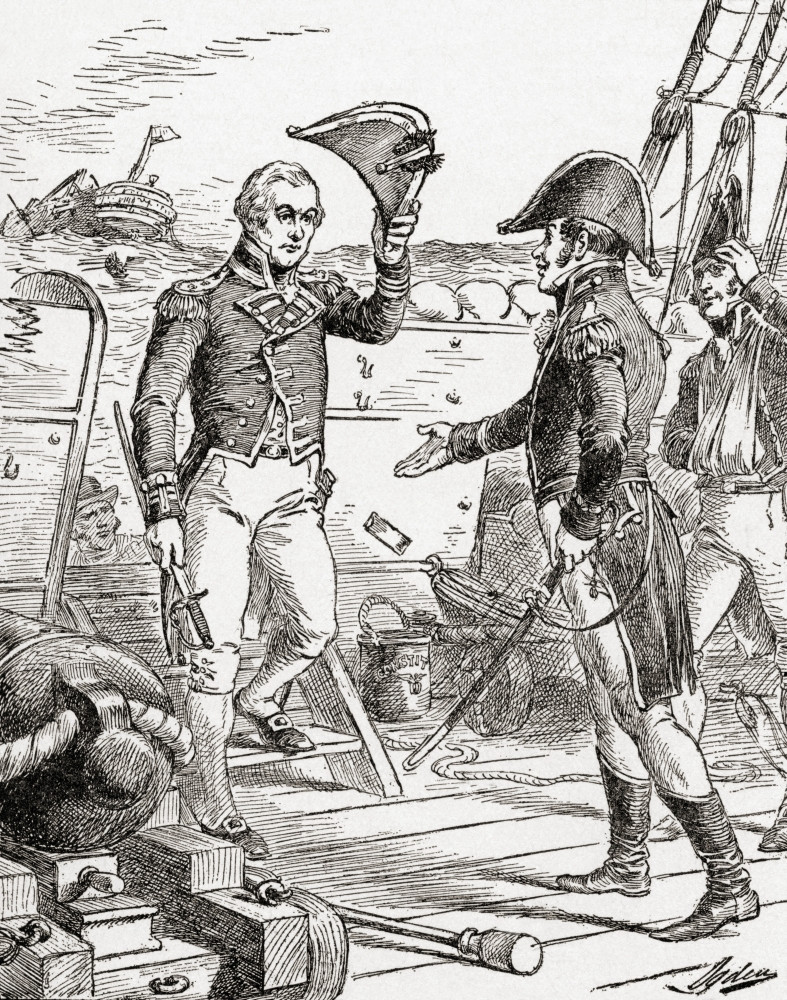 Captain Dacres Hms Guerriere Surrenders Offers His Sword Captain Hull ...