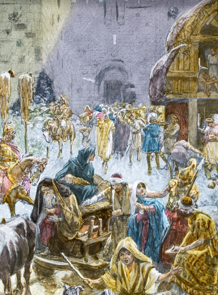 A Hand Coloured Magic Lantern Slide Circa 1900the Fall Destrucion ...