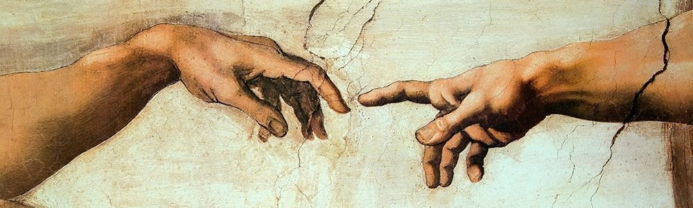 Creation Of Adam Hands Stencil
