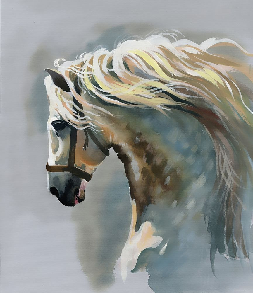 White Stallion Painting Poster Print by N. Starovoitova - Item ...