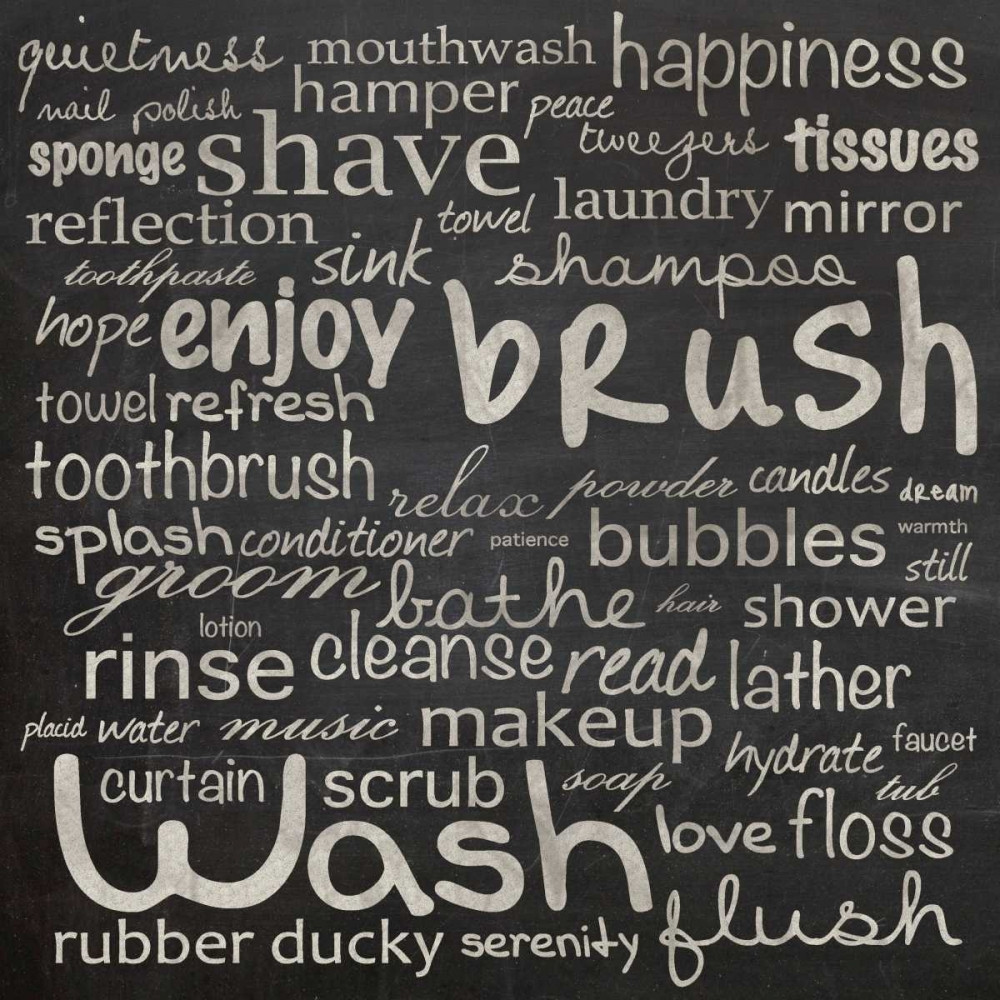 Bathroom Words Poster Print by Lauren Gibbons - Item # VARPDXGLSQ059B ...