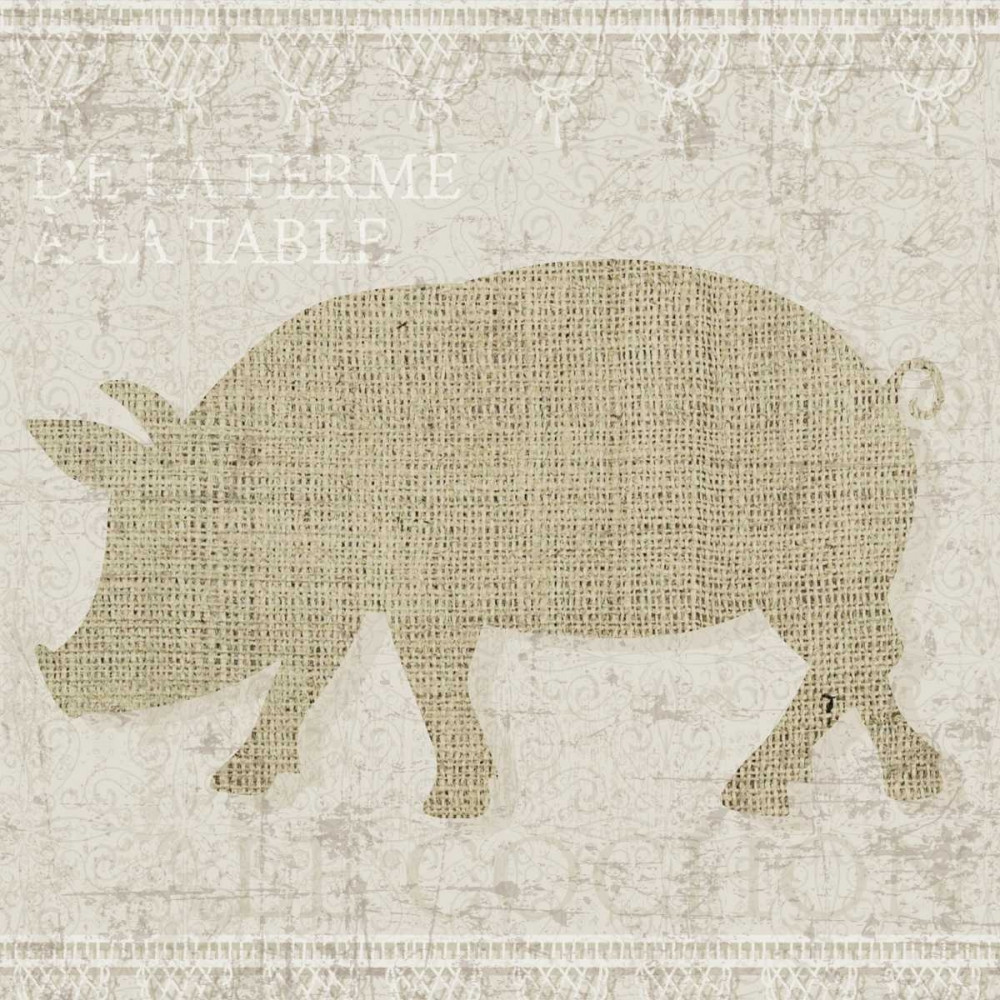 Burlap Farm Animals 3 Poster Print by Melody Hogan - Item ...