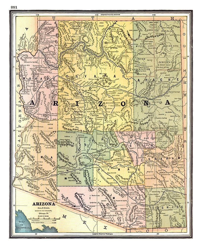 Arizona - Johnson 1888 Poster Print by Johnson Johnson # USAR0005 ...