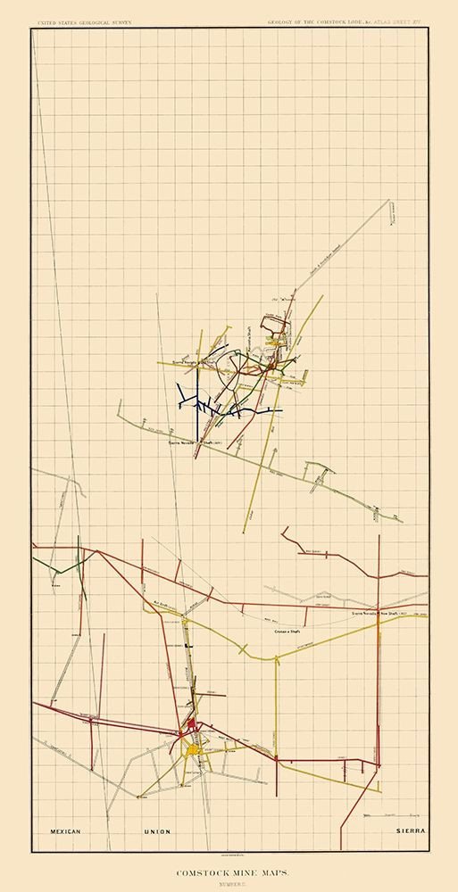 Comstock Mine Number Two Nevada - Becker 1882 Poster Print by Becker ...