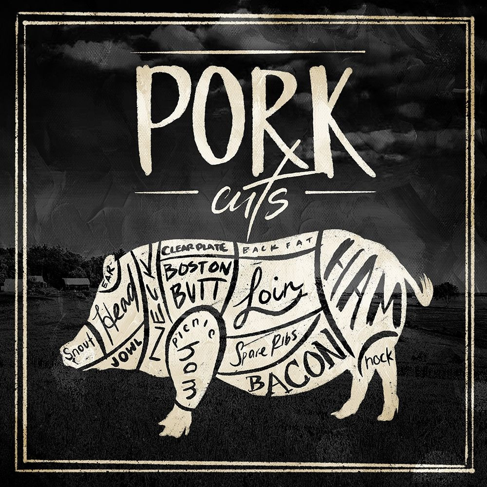 Pork Cuts Poster Print by Mlli Villa # MVSQ491B - Posterazzi