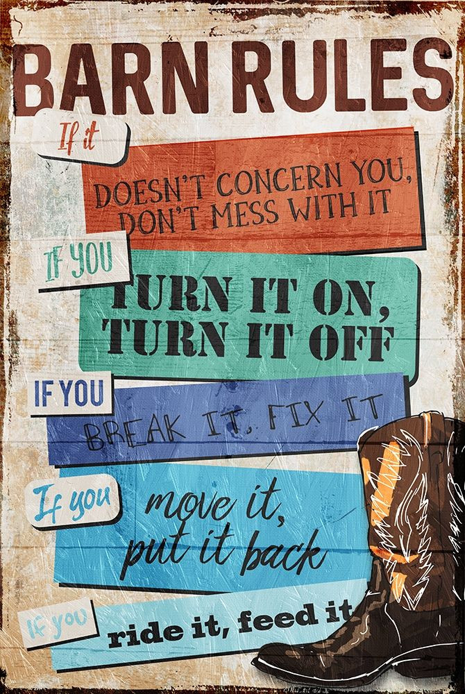 Barn Rules Poster Print by Milli Villa # MVRC607B - Posterazzi