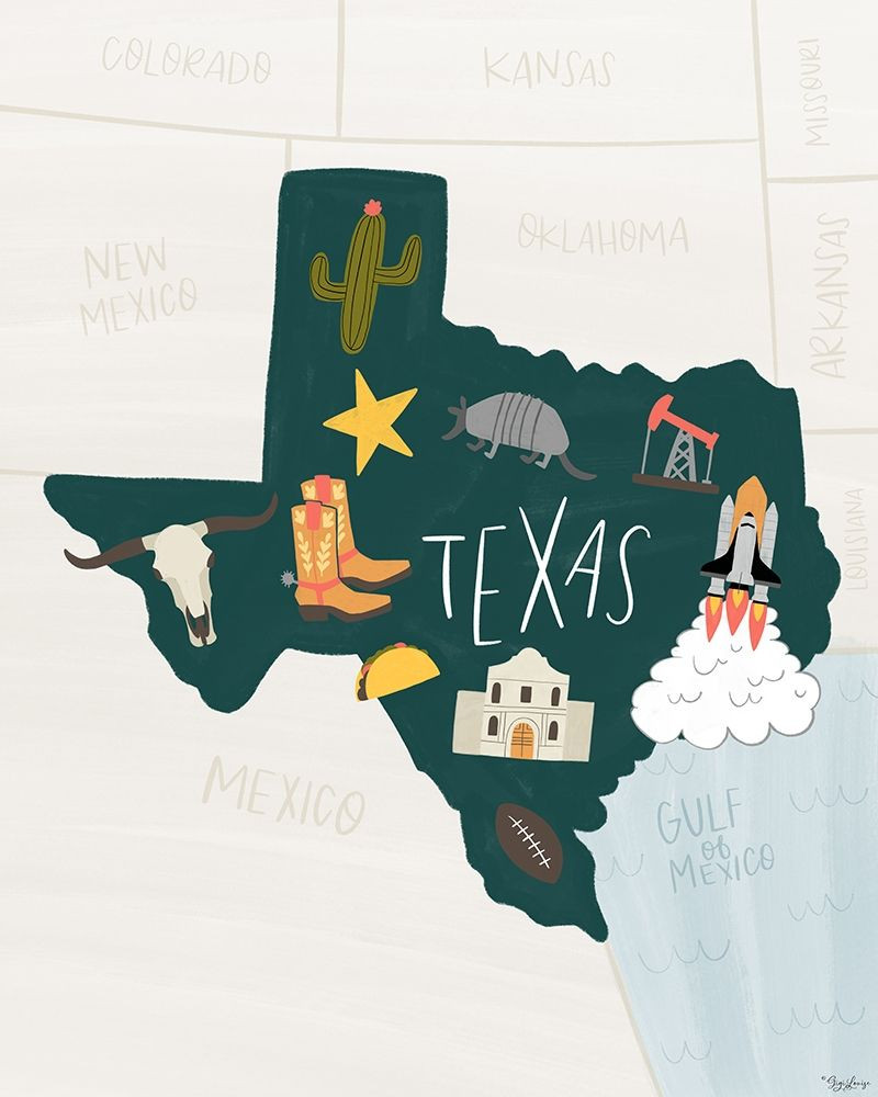 Texas Icons Poster Print by Gigi Louise # KBRC136H - Posterazzi
