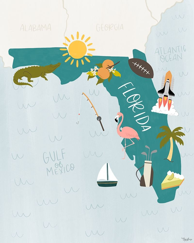 Florida Icons Poster Print by Gigi Louise # KBRC136B - Posterazzi