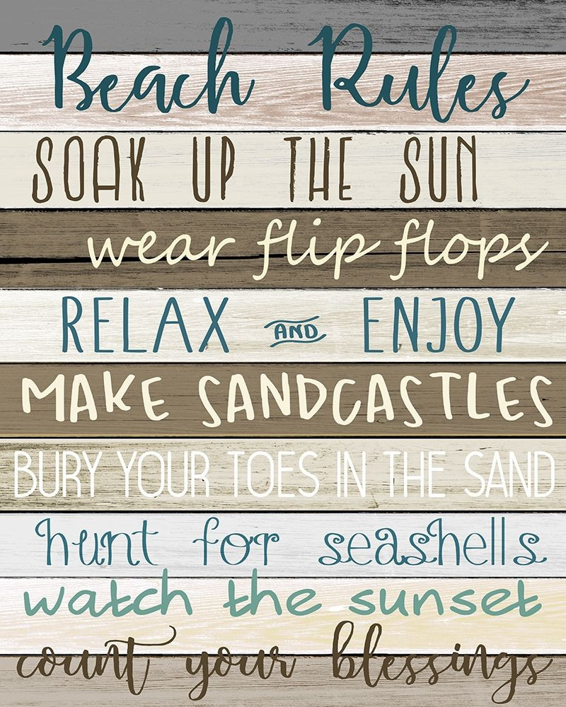 Beach Rules v2 Poster Print by Kimberly Allen # KARC2087B - Posterazzi