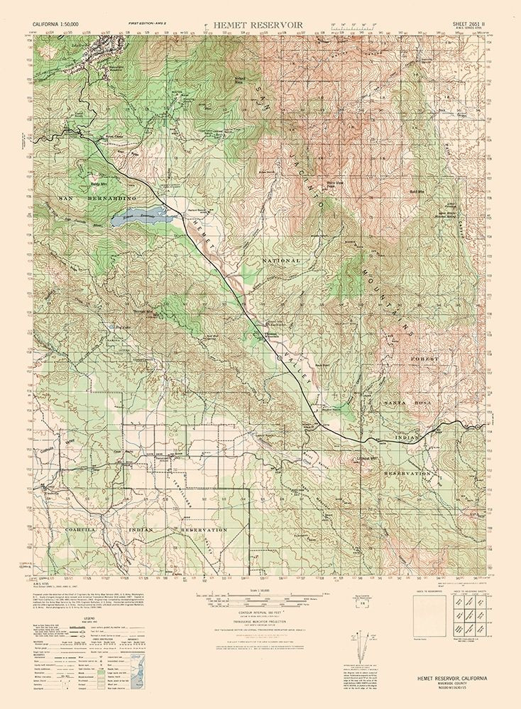 Hemet Reservoir Sheet - US Army 1943 Poster Print by US Army US Army ...