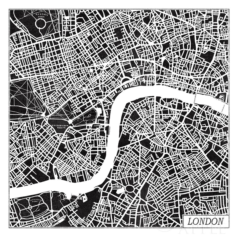 London Map Black Poster Print by Laura Marshall # 60392 - Posterazzi