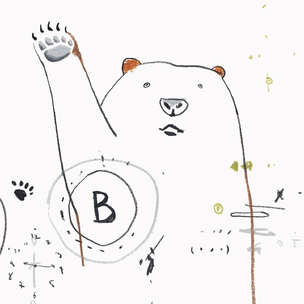 Waving Bear by Sozi (24 x 24) - Posterazzi