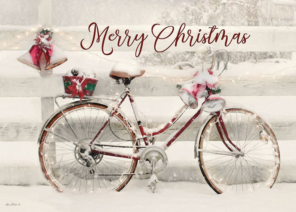 Merry Christmas Snowy Bike by Lori Deiter (24 x 18) - Posterazzi