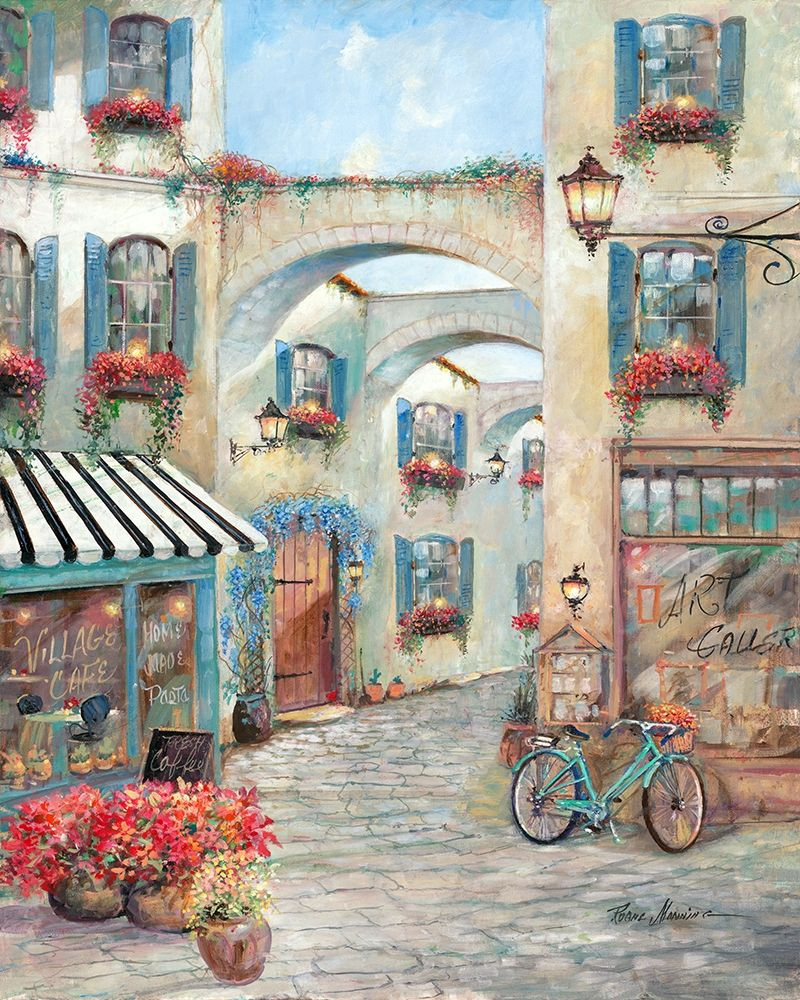 Village Cafe by Ruane Manning (18 x 24) - Posterazzi