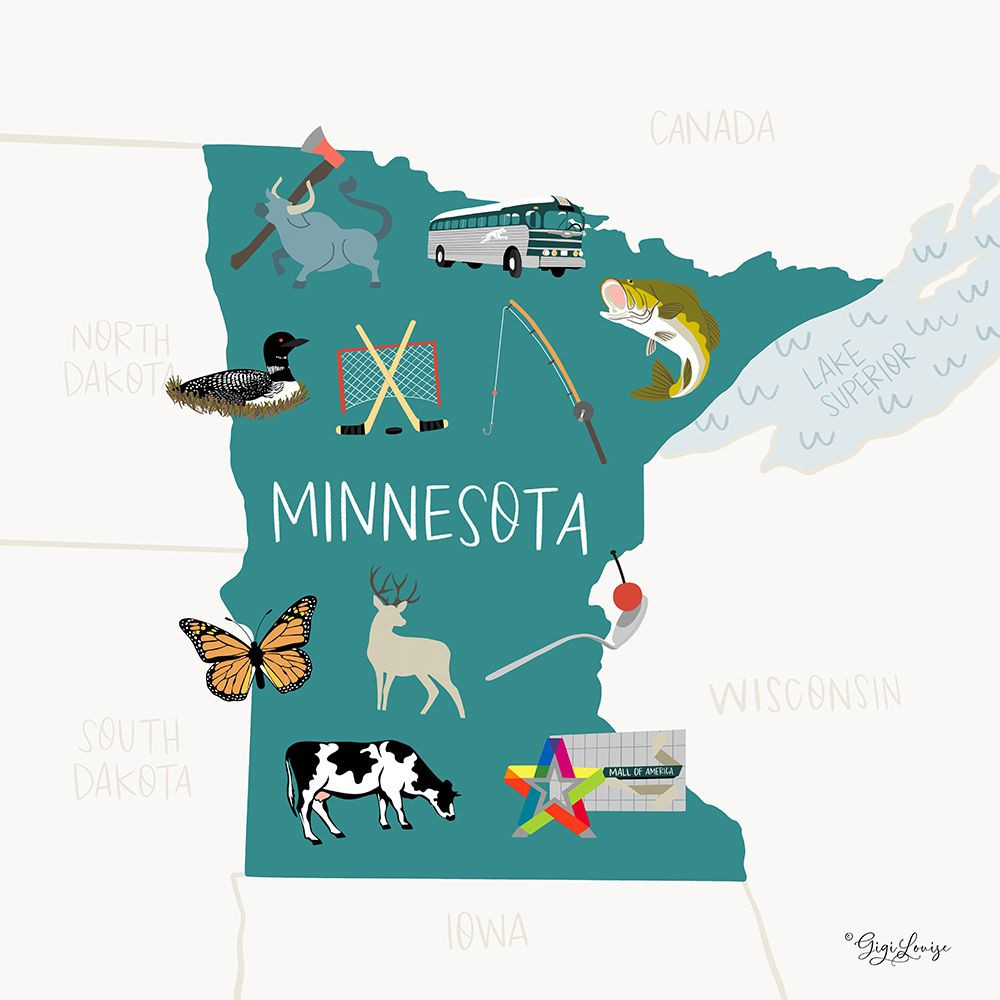 Minnesota by Gigi Louise (24 x 24) - Posterazzi