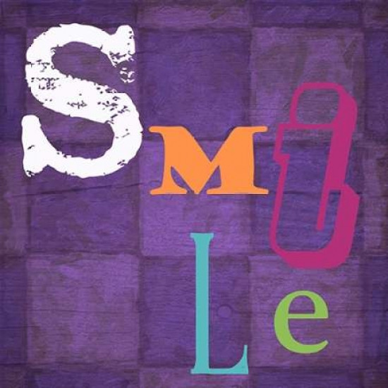 Smile Purple Poster Print by Taylor Greene (12 x 12) - Posterazzi