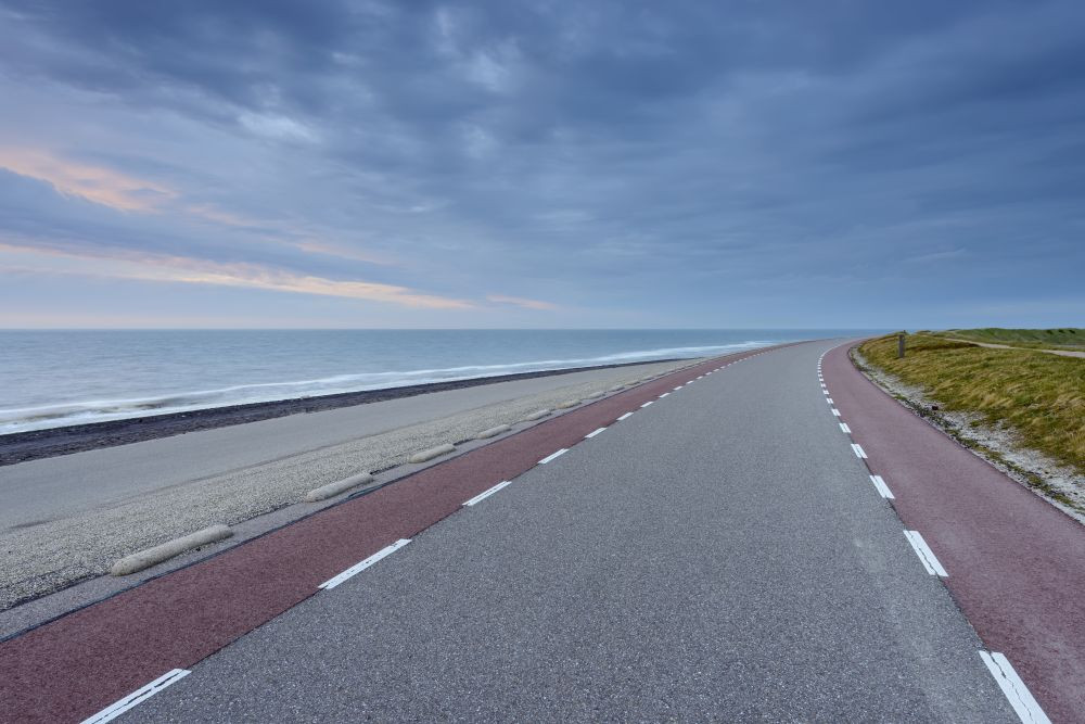 Dike Road and North Sea, Westkapelle, Zeeland, Netherlands Poster Print ...