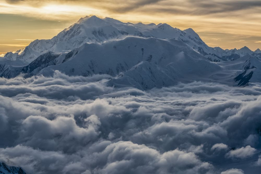 Aerial image of the Saint Elias mountains in Kluane National Park and ...