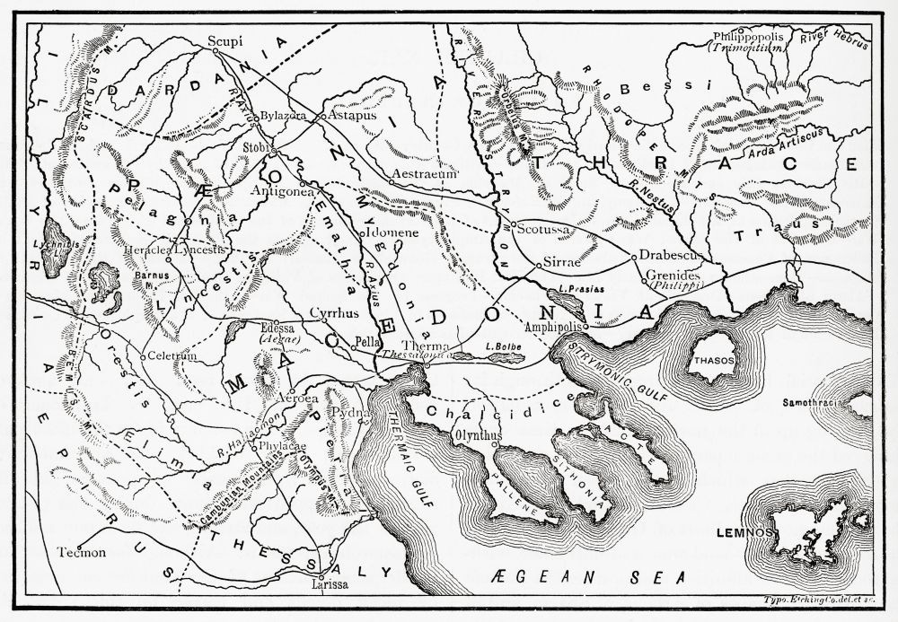 Map of Macedonia and adjacent districts. From Cassell's Universal ...