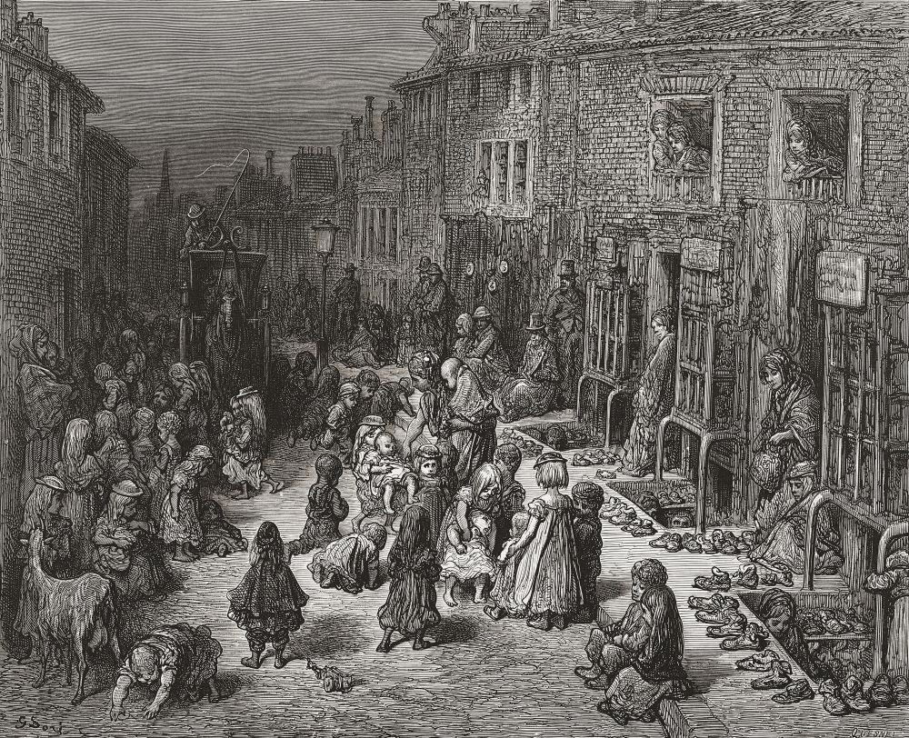 Seven Dials, Covent Garden, 19th century. After an illustration by ...