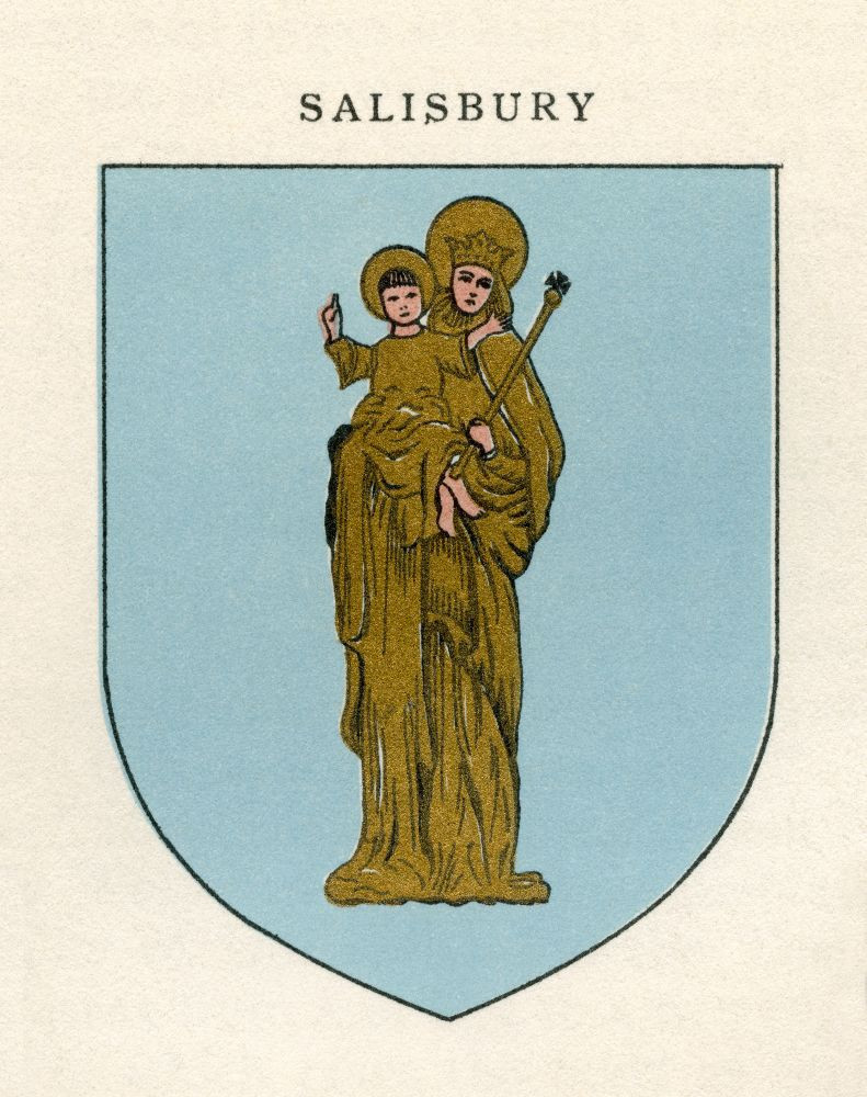 Coat of arms of the Diocese of Salisbury. From Cathedrals, published ...