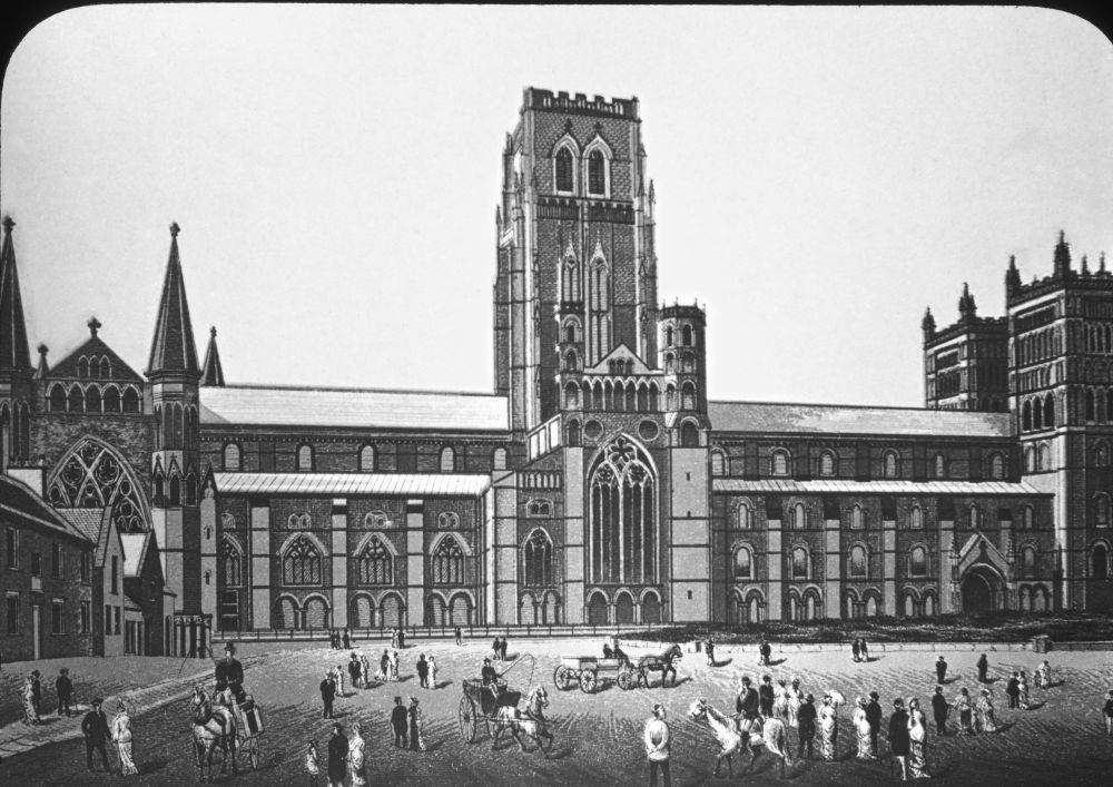 A Victorian drawing of Durham Cathedral Poster Print by John Short (19 ...