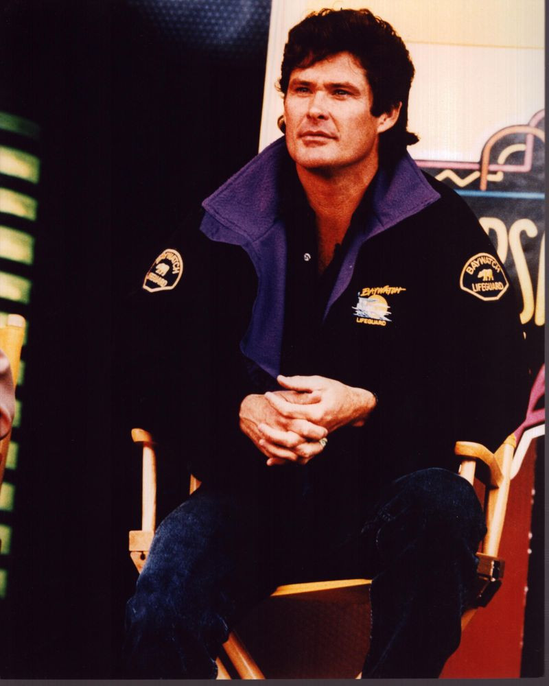 David Hasselhoff In Jacket On Set Of Baywatch Photo Print (8 x 10 ...