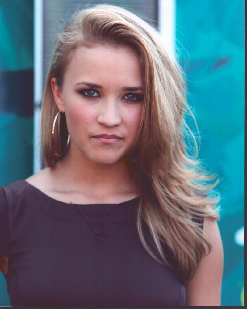 Emily Osment In Gray Top And Hoop Earrings Photo Print (8 x 10 ...