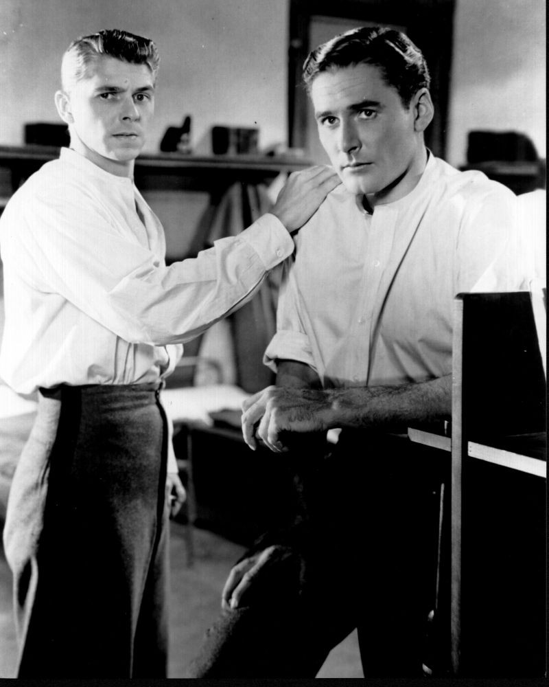 Errol Flynn And Ronald Reagan In Santa Fe Trail Black And White Photo ...