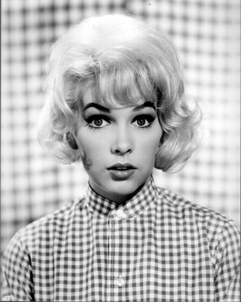 Stella Stevens Headshot In Checkered Shirt Black And White Photo Print ...
