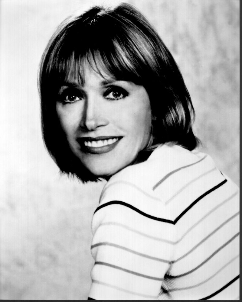 Tanya Roberts Headshot In Striped Shirt Black And White Photo Print (8 ...