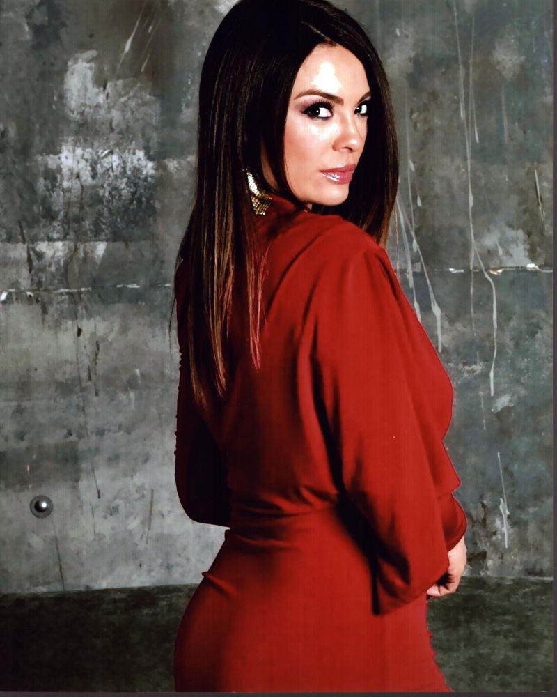 Lilly Melgar Looking Over Shoulder In Red Dress Photo Print (8 x 10 ...