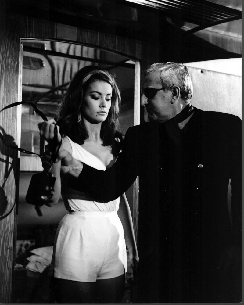 Claudine Auger And Adolfo Celi In Thunderball Black And White Photo ...