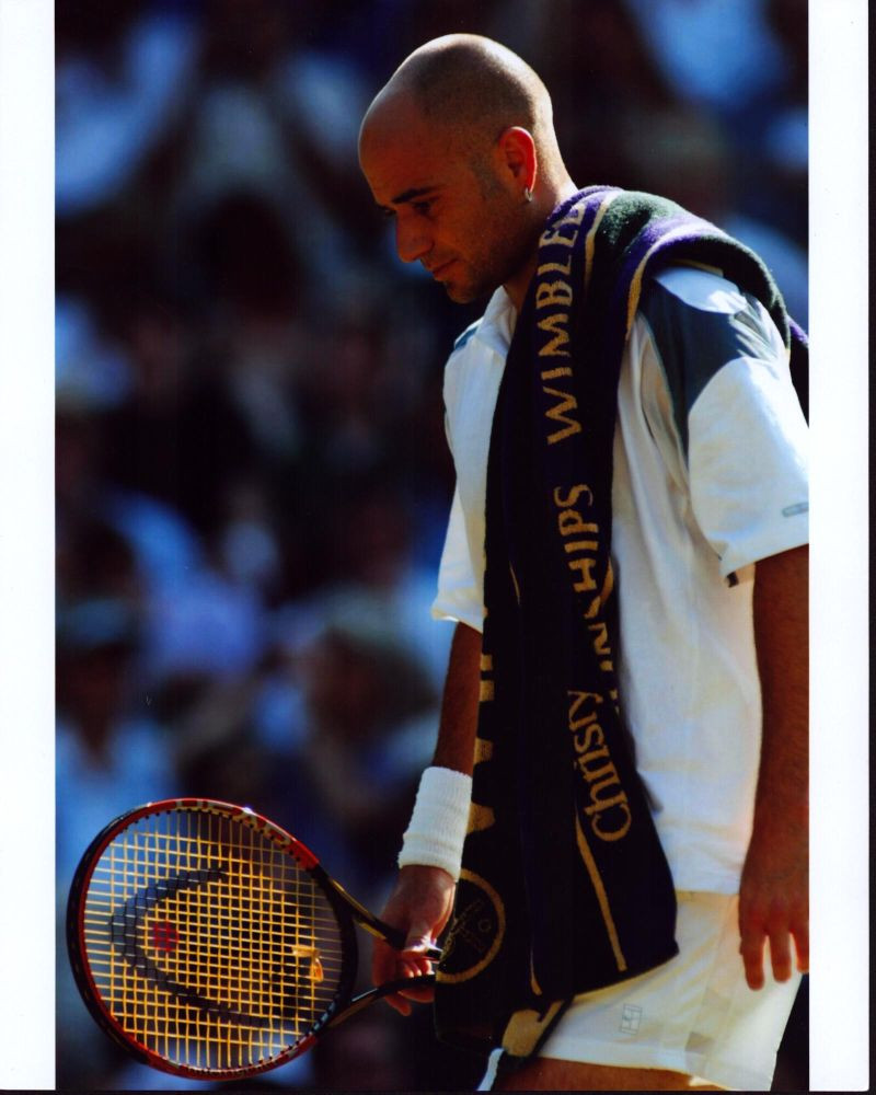 Andre Agassi With Tennis Racket And Towel Photo Print (8 x 10) - Posterazzi