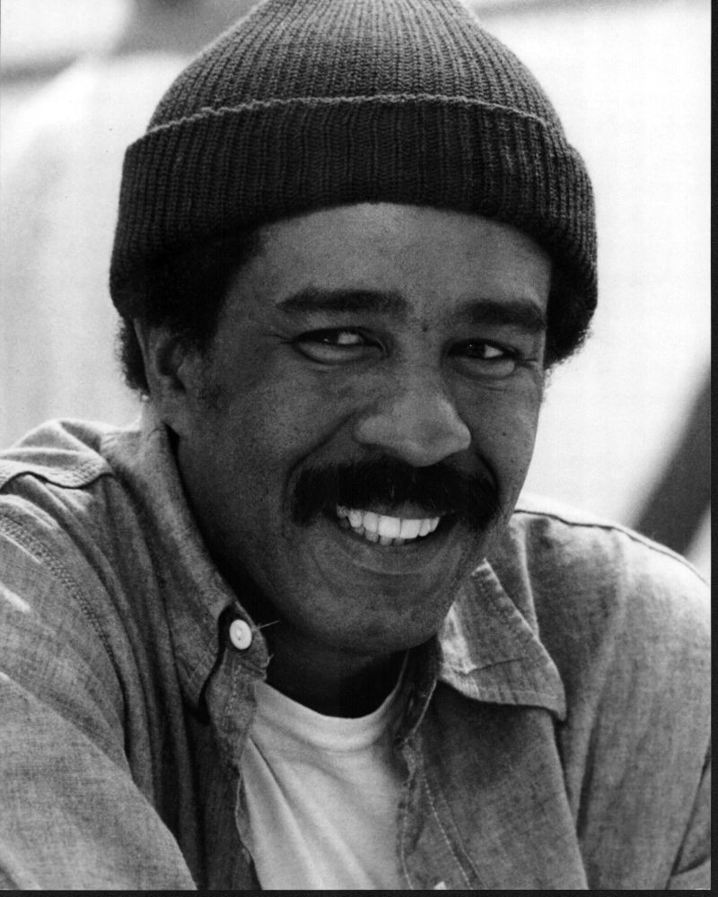 Richard Pryor In Knit Hat And Button Down Black And White Photo Print ...