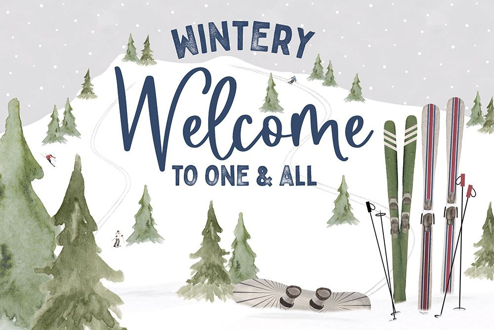 Winter Mountain Getaway landscape II-Wintery Welcome Poster Print ...