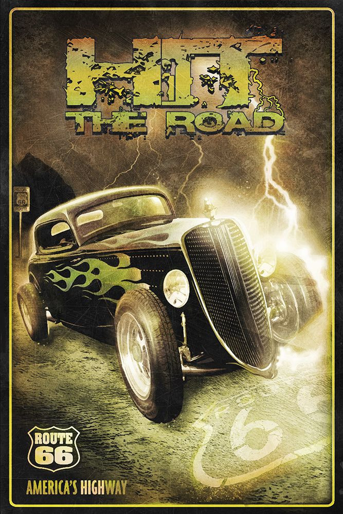 Heavy Metal Hot Rod Poster Print - Red Truck Old - Posterazzi