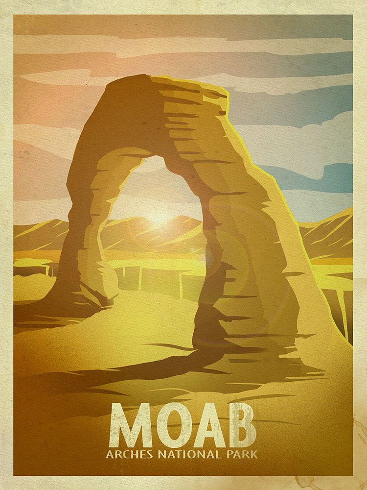 Moab Arches Poster Print - Red Truck Old - Posterazzi