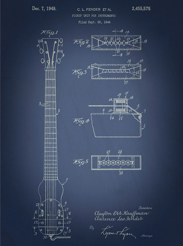 Fender Guitar Patent Poster Print - GST - Posterazzi